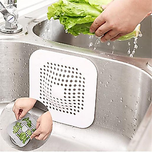 4 Pack Hair Catcher,Square Drain Cover for Shower Silicone Hair Stopper with Suction Cups Suit for Bathroom Bathtub Kitchen