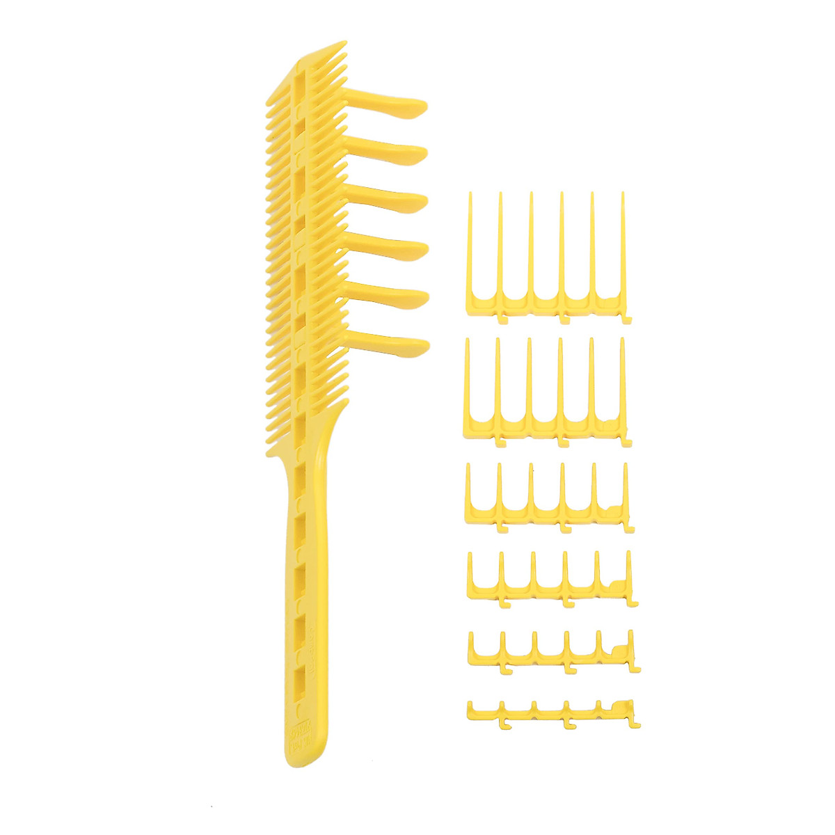 CombPal Scissor Clipper Over Comb Hair Cutting Tool - DIY Home Hair Cutting Guide Comb Set (Classic Set, Yellow)