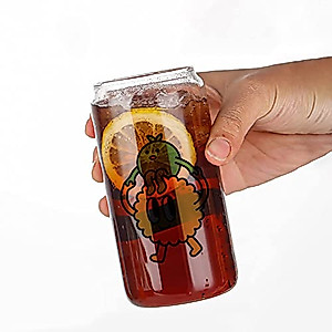 AGH 12 Pack 16oz Clear Sublimation Glass Blanks with Bamboo Lid, Sublimation Glass Cups Transparent Can Shaped Beer Cup with Lid and Straw, Straight Sublimation Tumblers for Iced Coffee Milk Juice