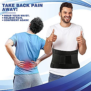 Back Brace Lumbar Support Belt - Relief Back Pain, Sciatica, Herniated Disc, Scoliosis and More - Back Support to Improve Posture, Keep Back Straight for Men and Women (Black, 6XL/(65''-76''))
