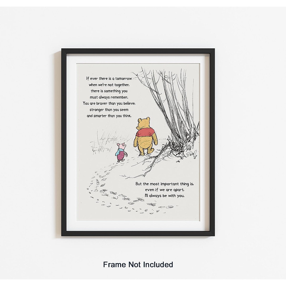 If Ever There Is A Tomorrow, Winnie Wall Art, A. A. Milne the Pooh Quote Classic Poster, Nursery Wall Decor, Encouragement Gift for Kids, Unframed Print (8"x10")