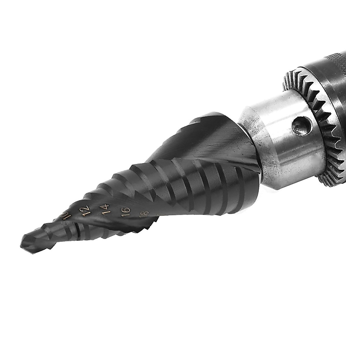 Step Drill Bit, Black Cone Drill Bits for Metal Wood 6-30mm Cone Step Drill Bit Step Hole Cutter Nitriding High Speed Steel for Aluminum Plastic