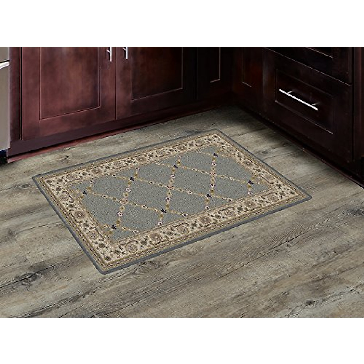 Brumlow MILLS Premier Traditional Floral Print Pattern Home Indoor Area Rug for Living Room Decor, Dining, Kitchen or Bedroom, 20" x 34", Mineral Blue