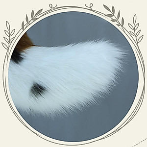 TTYAO REII Fluffy Dog Ears Headband Animal Ears Headband Puppy Ears with Tail for Cosplay Party Headdress Costume Accessories (Brown White)