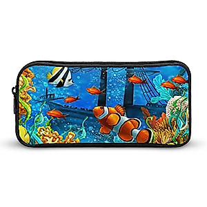 Tropical Fish Pencil Case Stationery Pen Pouch Portable Makeup Storage Bag Organizer Gift