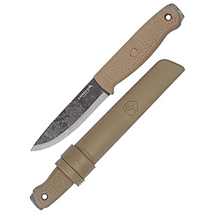 Condor Tool & Knife Terrasaur Knife Desert - 1095 High Carbon Steel - Bushcraft Knife with Scandi Edge - Fixed Blade Knife with High Impact Polypropylene Sheath - 3mmThick - 4.2in Blade - 7.1oz
