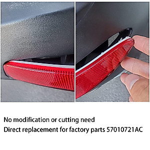 Rear Bumper Reflector Light Lamp Compatible with Jeep Grand Cherokee 2012-2018, Patriot 2013-2017, Dodge Journey 2012-2020 Back Bumper Reflectors Left & Right Red Les Replace # 57010720AC, 57010721AC