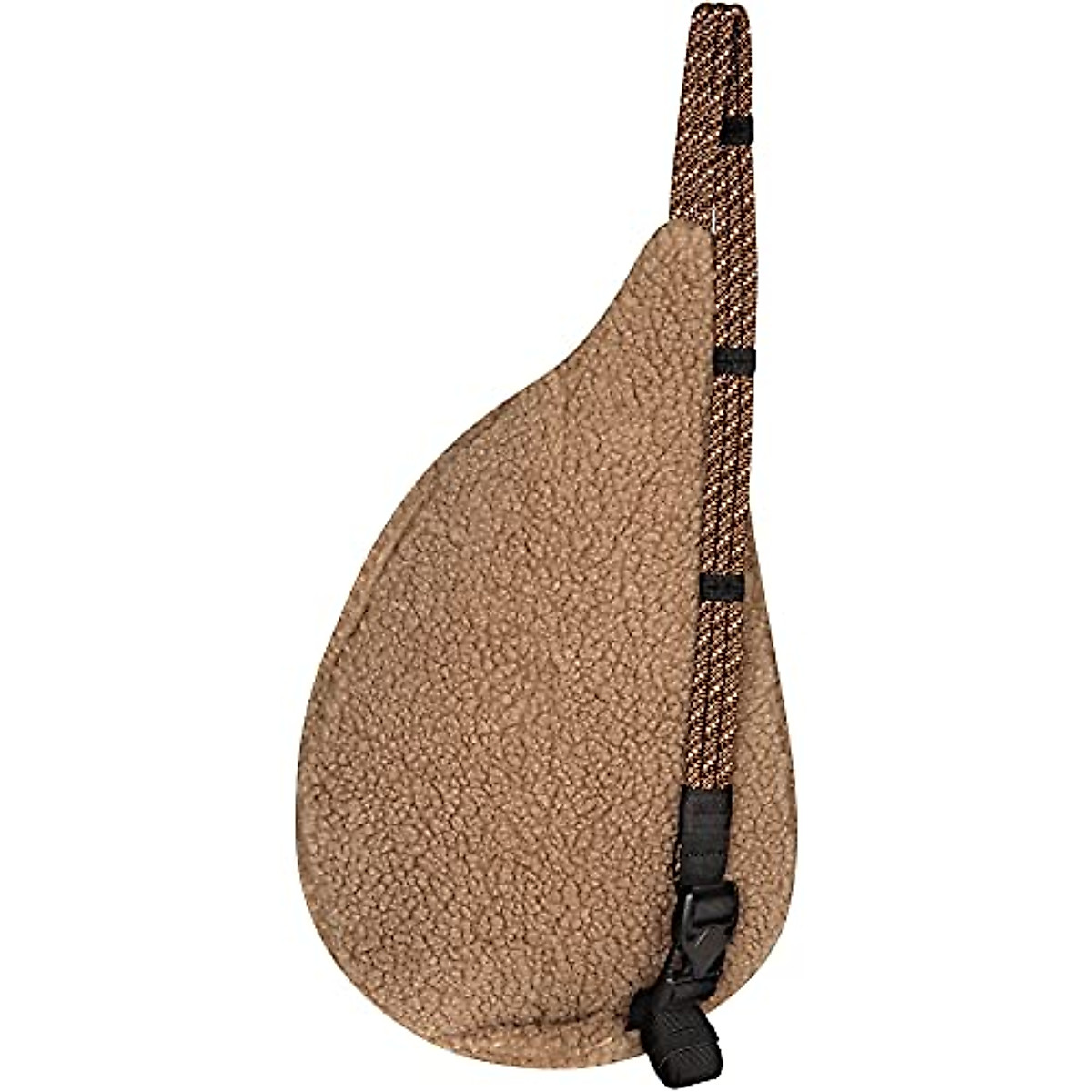 KAVU Mini Rope Fleece Bag Sling Crossbody Sherpa Backpack Travel Purse-Khaki