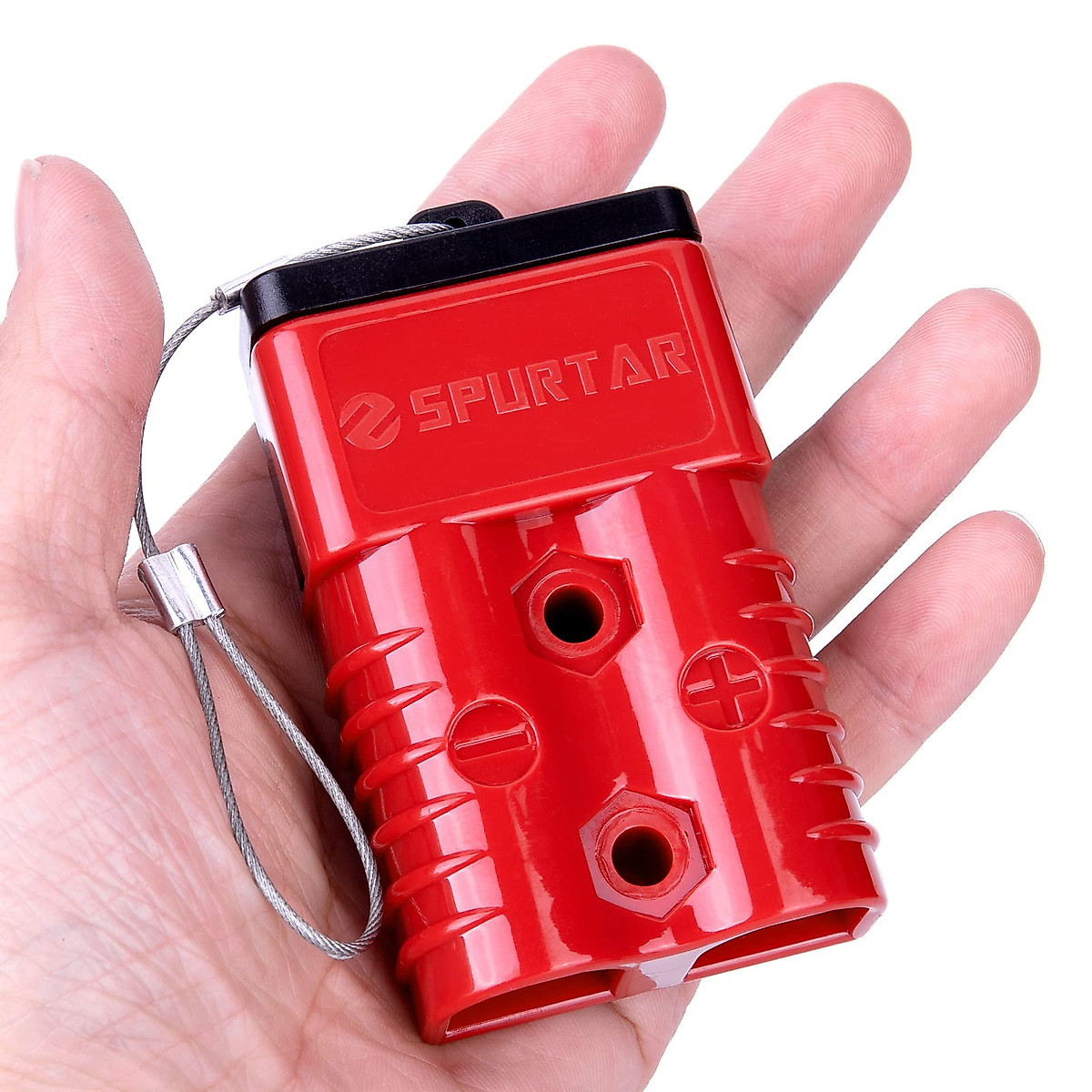 Spurtar 175A Battery Quick Connect/Disconnect, 1/0 AWG Wire Harness Plug, 12-36V Quick Connect Jumper Cables for Car ATV Lifts Motors Trailer Towing Winch, 4Pcs, Red