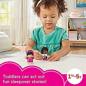Fisher-Price Little People Barbie Toddler Toys Sleepover Figure Pack, 2 Characters for Pretend Play Ages 18+ Months