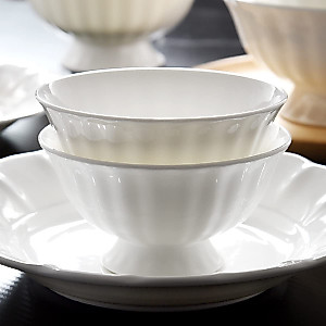 DOERDO Ceramic Footed Bowl Decorative Fruit Holder Dessert Display Stand for Kitchen Counter Centerpiece Table Decor, 6.3"x3.3"