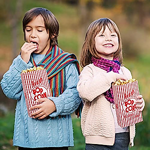 Paper Popcorn Bags 2 oz Popcorn Bags Individual Servings Red and White Striped Popcorn Bags for Popcorn Machine Movie Nights Birthday Carnival Party Supplies (200 Pcs)