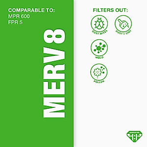 Aerostar 16x25x5 Air Filter MERV 8, Furnance Filters AC HVAC Replacement for Trion Air Bear 229990-105, (3 Pack) (Actual Size:15 5/8 x 24 1/8 x 4 7/8 Inches)