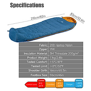 iClimb 1 Anti-Sinking Folding Chair and 1 Super Easy Assemble Cot and 1 3M Thinsulate Insulation Warm Sleeping Bag Bundle, Ultralight Compact for Single Adult Backpacking Camping