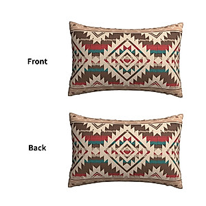 Southwest Geometric Aztec Pillow Case Queen Size - Soft Pillowcase 20x30 Inch Durable Easy Care Decorative Bed Pillow Protectors Covers for Skin and Hair