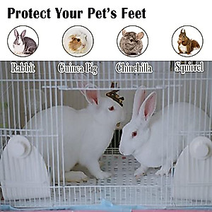 4 Pcs Rabbit Feet Pad Plastic Bunny Cage Floor Mat Foot Resting Hole Leak Water Nest Mat Pet for Small Animal Hamster Rat Chinchilla Guinea Pig Cats Dogs (White)