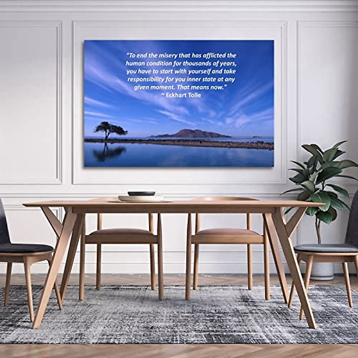 Eckhart Tolle Quote Poster Black And White Inspirational Canvas Poster 4 Poster for Room Aesthetic Posters & Prints on Canvas Wall Art Poster for Room 08x12inch(20x30cm)