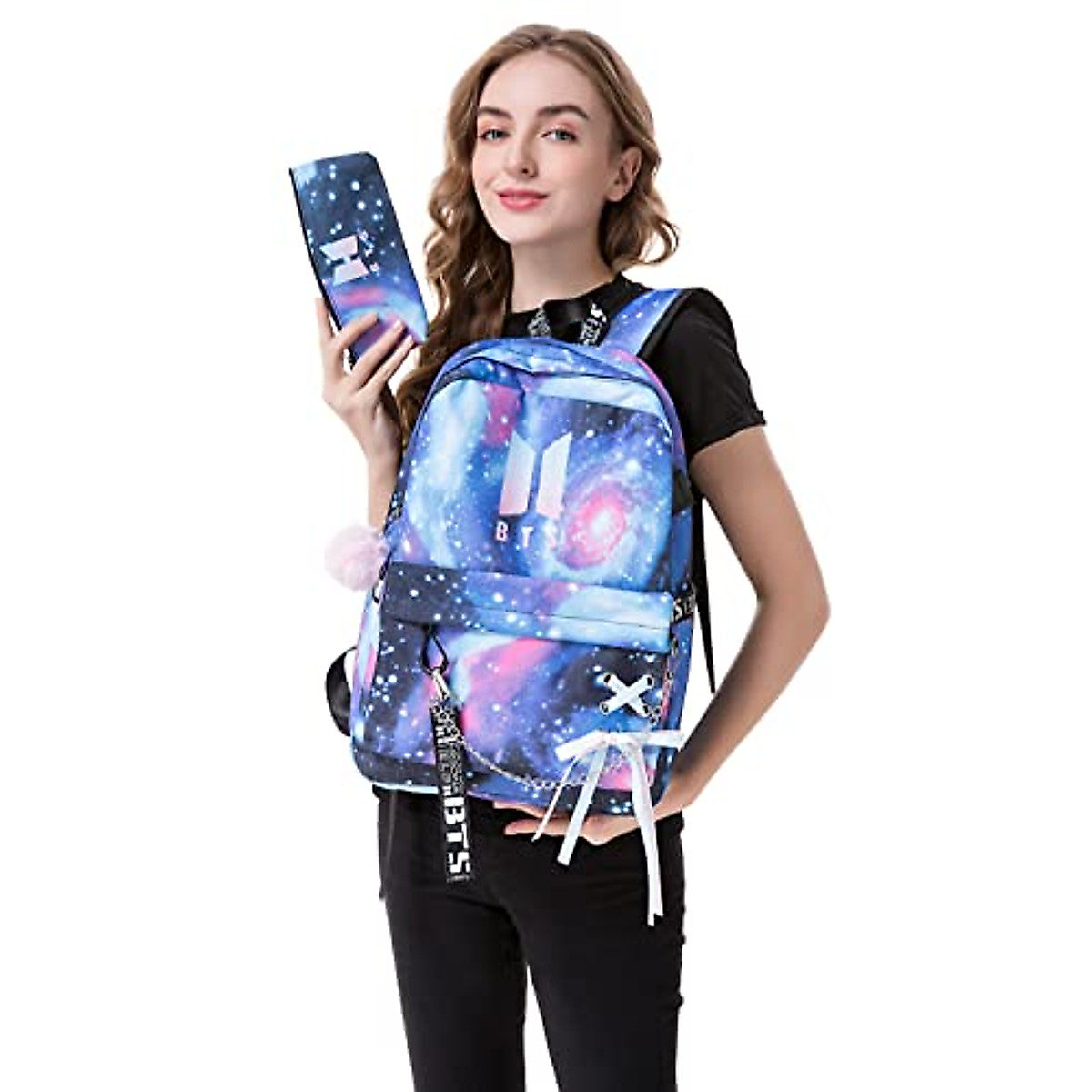Fashion School Bookbag Merichandise USB Charging Students Bag Daypack Laptop Bag,Suitable for Girls