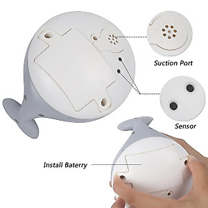 AOLIGE Baby Light Up Bath Toys for Kids （2pcs） Whale Bath Toy Sprinkler Induction Sprinkler Bathtub Toys (2PCS White & Grey Whale)