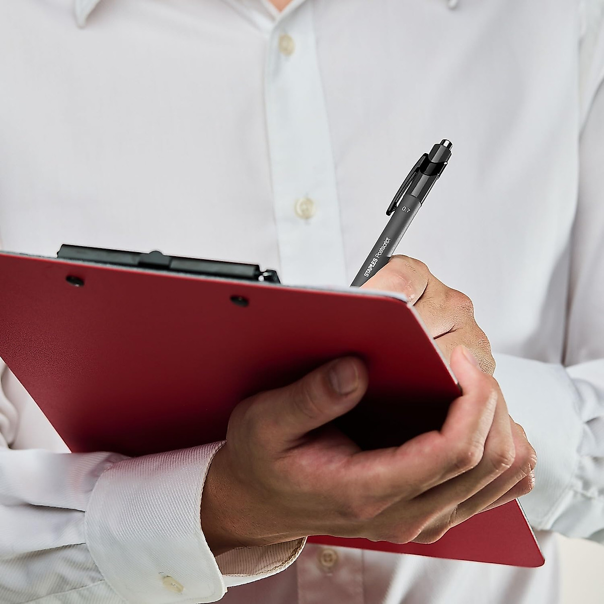 Staples 808005 Postscript Retractable Ballpoint Pens Fine Point Black Dozen(18264)