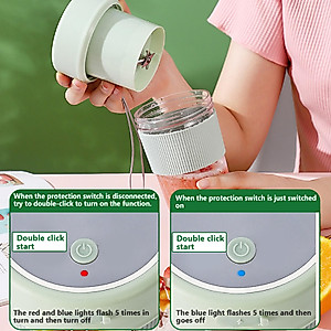 Portable Juicer, 350ml USB BPA-Free Mini Portable Blender Cup with Straw & 6 Stainless Steel Blades, Leakproof Personal Size Blending Cup for Kitchen Travel Gym Creamy(Green)