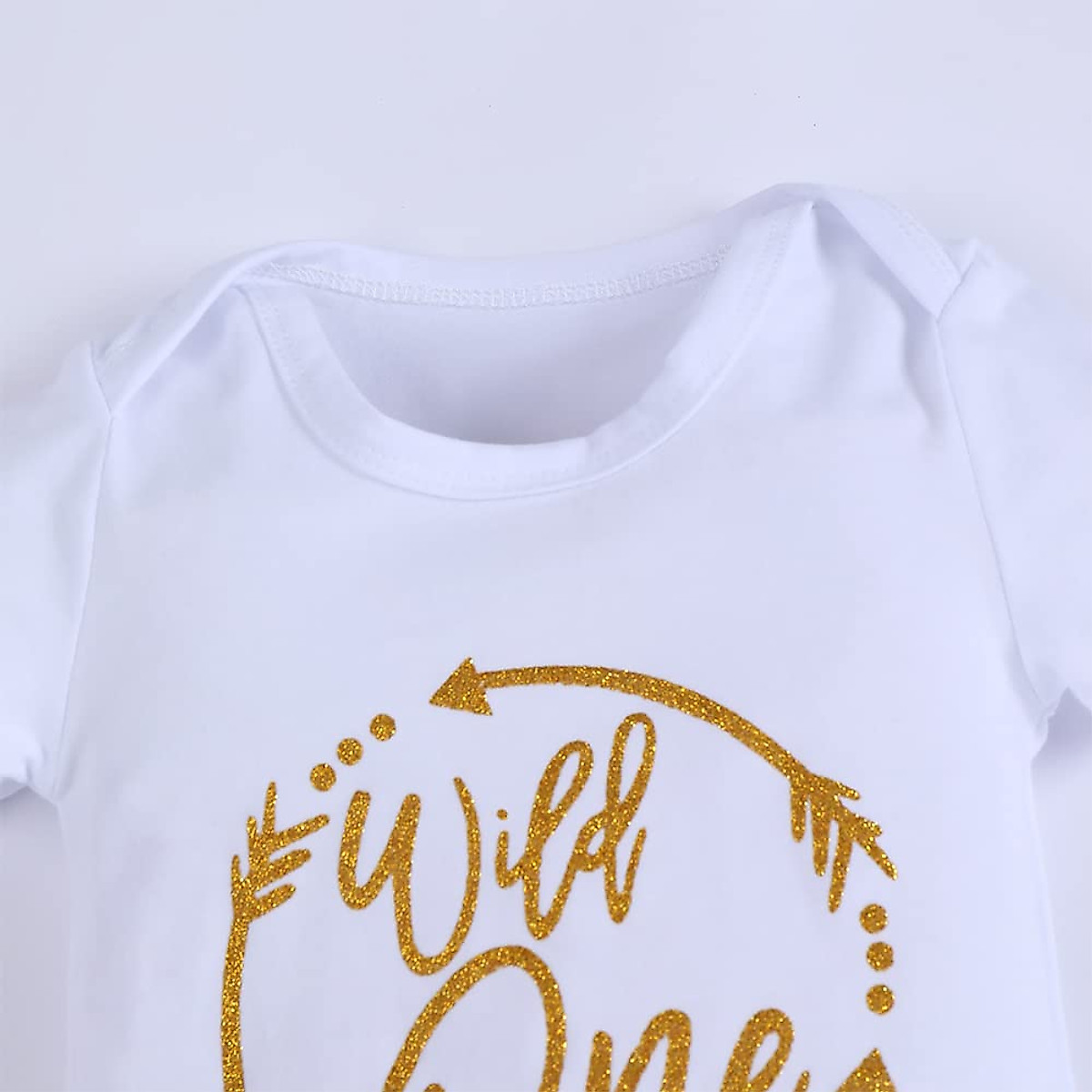 IBTOM CASTLE Baby Girl 1st Birthday 3pcs Crown Floral Boho Clothes Headband & One Piece Bodysuit Jumpsuit Onesies & Layered Tulle Skirts Princess Photo Shoot Costume Red Arrow Wild One Outfits 1Y