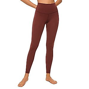 CRZ YOGA Butterluxe Womens Workout Leggings 26.5''- Full Length High Waisted Yoga Pants Buttery Soft Athletic Gym Lounge Jujube Brown Small
