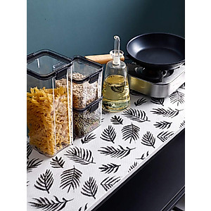 Jacriah Shelf Liner for Kitchen Cabinets Non-Adhesive Leaf Drawer Liner Non-Slip Refrigerator Liner Waterproof Fridge Pad Cupboard Mat Easy Placemats, Ideal for Wire Pantry Bathroom, 17.7"× 47.2"