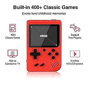 Handheld Game Console - Vaomon Retro Handheld Game Console Comes with Portable Shell, 400+ Classical FC Games, Gameboy Support Connecting TV & 2 Players, Ideal Gift for Kids & Lovers
