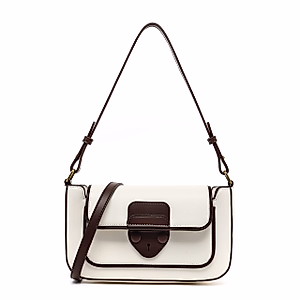 Scarleton Crossbody Bags for Women, Purses for Women, Lightweight Women’s Shoulder Bag, Crossbody Purse with 2 Straps, H210302 - White/Coffee