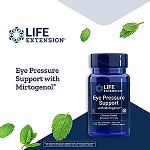 Life Extension Eye Pressure Support Supplement with Mirtogenol – Eye Health Supplement - Once Daily - Non-GMO, Gluten-Free - 30 Vegetarian Capsules