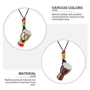 EXCEART 4pcs Musical Instrument Necklaces Pendant Miniature African Drum Djembe Drummer Musician Percussion Jewelry Drum Player Band