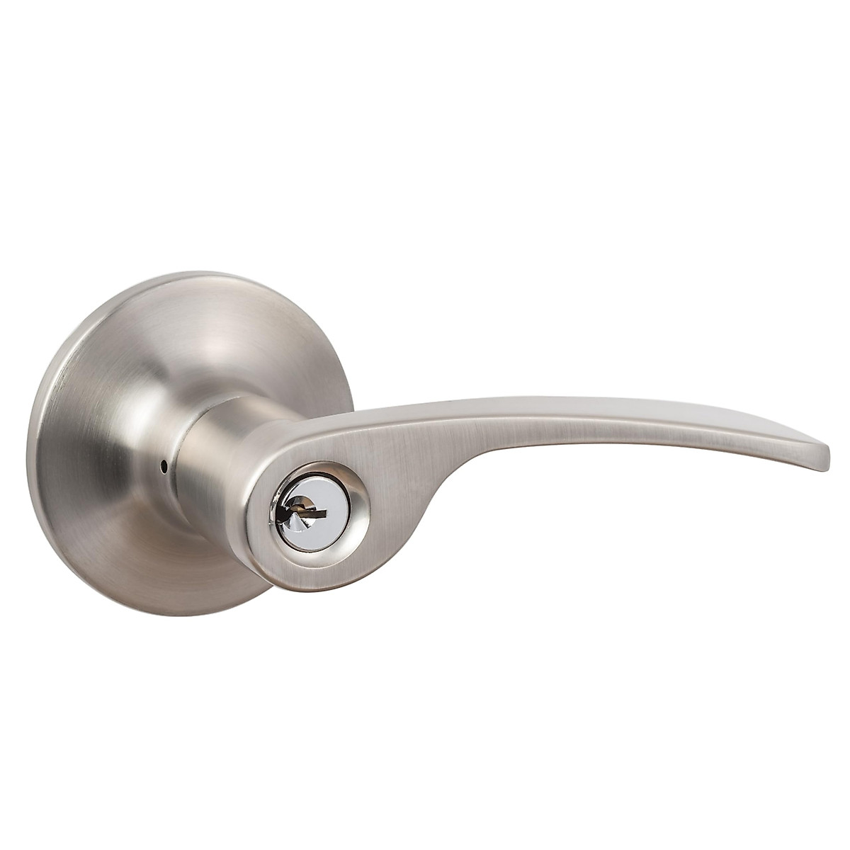 Sure-Loc Hardware Grade 2 Residential Edge Satin Nickel Reversible Keyed Entry Door Handle