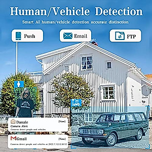 Compatible for Hikvision 5MP Outdoor PoE Turret Camera,Security Surveillance with Human/Vehicle Detection,2.8mm Lens,98ft Night Vision,Built-in Mic,IP67(PG2355I) (White-PG-2387C)