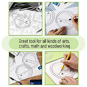 Mr. Pen- Protractor, Pack of 2, Protactor 360 Degree, Protractor Set, Protractor Ruler, Drafting Tools, Circle Protractor, Protractors Classroom Set, Large Protractor, Math Geometry Set