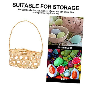 Abaodam 8 Pcs Portable Bamboo Basket Decorative Basket Kitchen Egg Basket Miniature Flower Basket Mini Picnic Basket Wicker Bread Tiny Fruit Basket Multifunction Multipurpose Basket