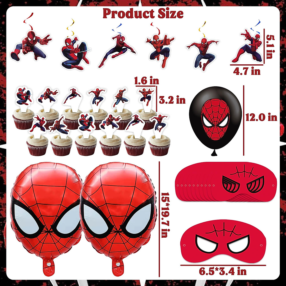 Spider Birthday Decorations, Spider Party Decorations Include Happy Birthday Banner Balloons Spider Masks Spider Stickers Tablecloth Supplies for Theme Birthday Party Decorations