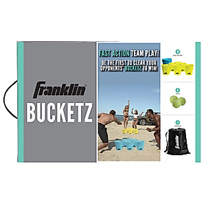 Franklin Sports Bucketz Pong Game – Perfect Tailgate Game and Beach Game – Pong Set Includes 12 Buckets, 3 Balls, and a Carry Case