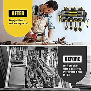 Kototen Power Tool Organizer, Drill Holder Wall Mount, Heavy Duty Garage Tool Storage Rack, Utility Storage Rack for Cordless Drill & Charging Station & Screwdriver