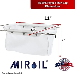 Miroil RB6PS EZ Flow Fryer Oil Filter Bag, Part 12852 Bag Only, No Frame included, Use to Filter Fry Oil, Suitable for 70 lb Polishing Oil, Durable, Easy to Clean with Hot Water