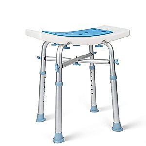 OasisSpace Heavy Duty Shower Chair 500lb, Padded Bath Seat with 6 Height Adjustable Tube - Tool Free Anti-Slip Shower Bench Bathtub Stool Seat for Inside Shower