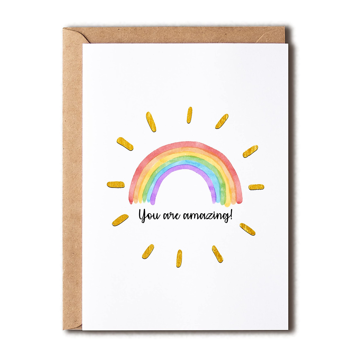 EdgarGifts You Are Amazing Card. Thank You Rainbow Card - Congrats Happy Card - Motivational Happy Card - Rainbow Gift - Friendship Card