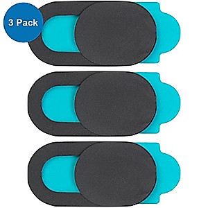 MMOBIEL 3 Pack Universal Webcam Cover Slide Laptop Camera Cover Privacy Protector Ultra-Thin 0.5mm Compatible with All Laptop/MacBook/Tablet/iPad/iPhone - Black