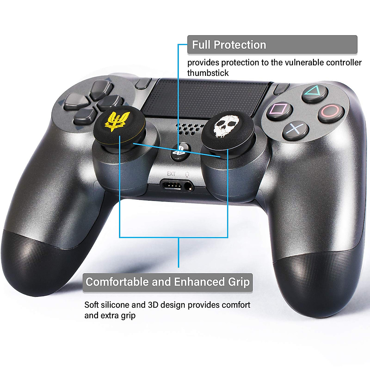 Playrealm Soft Rubber Silicone Printing Thumb Grip Cover x 4 for PS5, PS4, Xbox Series X/S, Xbox One, Switch PRO Controller (Duty Calls Pack)