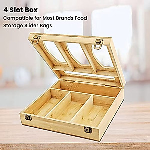 ACSELLO Wooden Ziplock Bag Storage Organizer for Drawer - Bamboo Bag Storage Organizer – Gallon, Plastic, Snack, Sandwich Bag Organizer For Kitchen - Storage Bag Holder