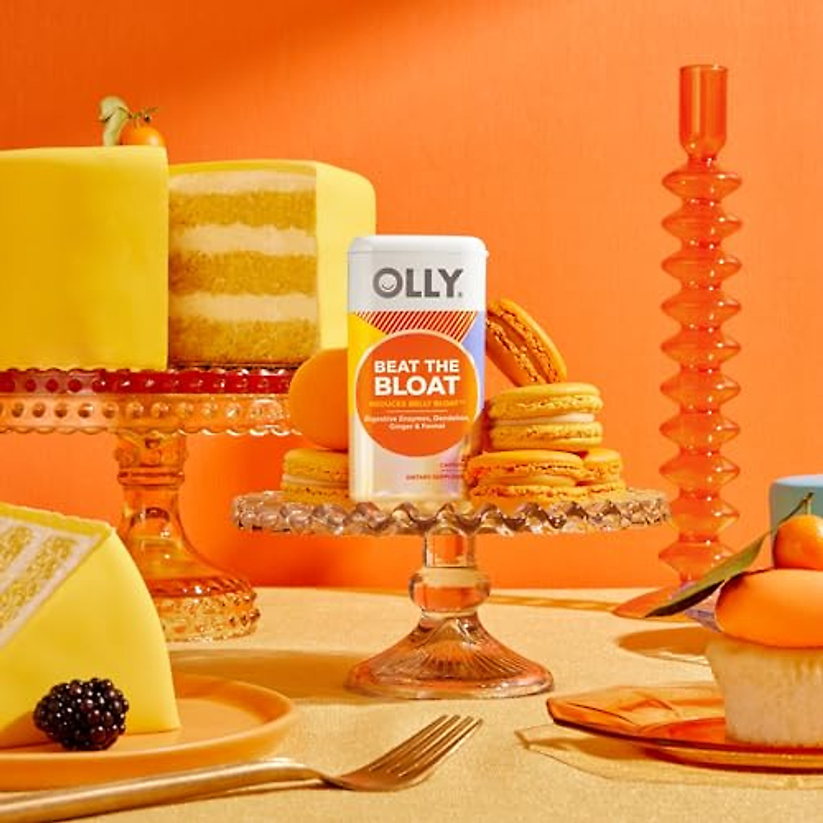 OLLY Beat The Bloat Capsules, Digestive Support Enzymes, Supplement for Women - 25 Count