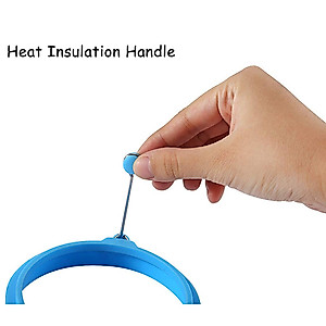 Silicone Egg Rings, 2 Pack Pancake Rings Non Stick Fried Egg Ring Mold, 4 Inch Egg Cooking Rings for Mcmuffins, Round Pancake Mod (Blue)