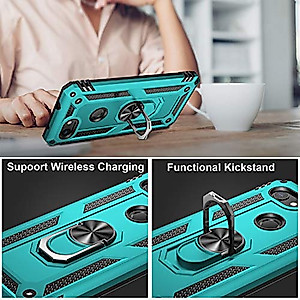 LUMARKE Google Pixel 3A Case with Screen Protector,Pass 16ft. Drop Tested Military Grade Cover with Magnetic Ring Kickstand Car Mount Holder,Protective Phone Case for Google Pixel 3A Teal