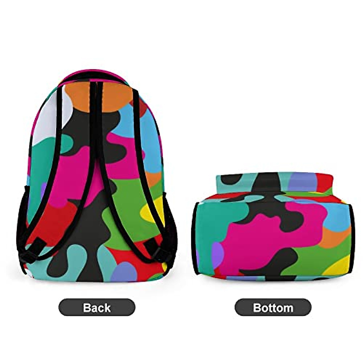 MIGAIUOI Bright Camouflage Backpack Cute Backpacks Casual Daypack Large Capacity Travel Backpack Bag