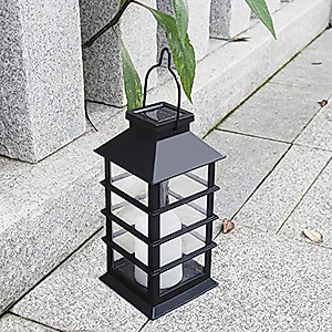AicooFest Solar Lantern Outdoor Hanging Solar Candle Lights Decorative Table Lantern Waterproof Flameless LED Candles for Your Home Garden Table Patio